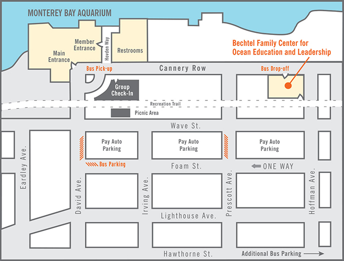 Directions & instructions for bus drivers | Monterey Bay Aquarium