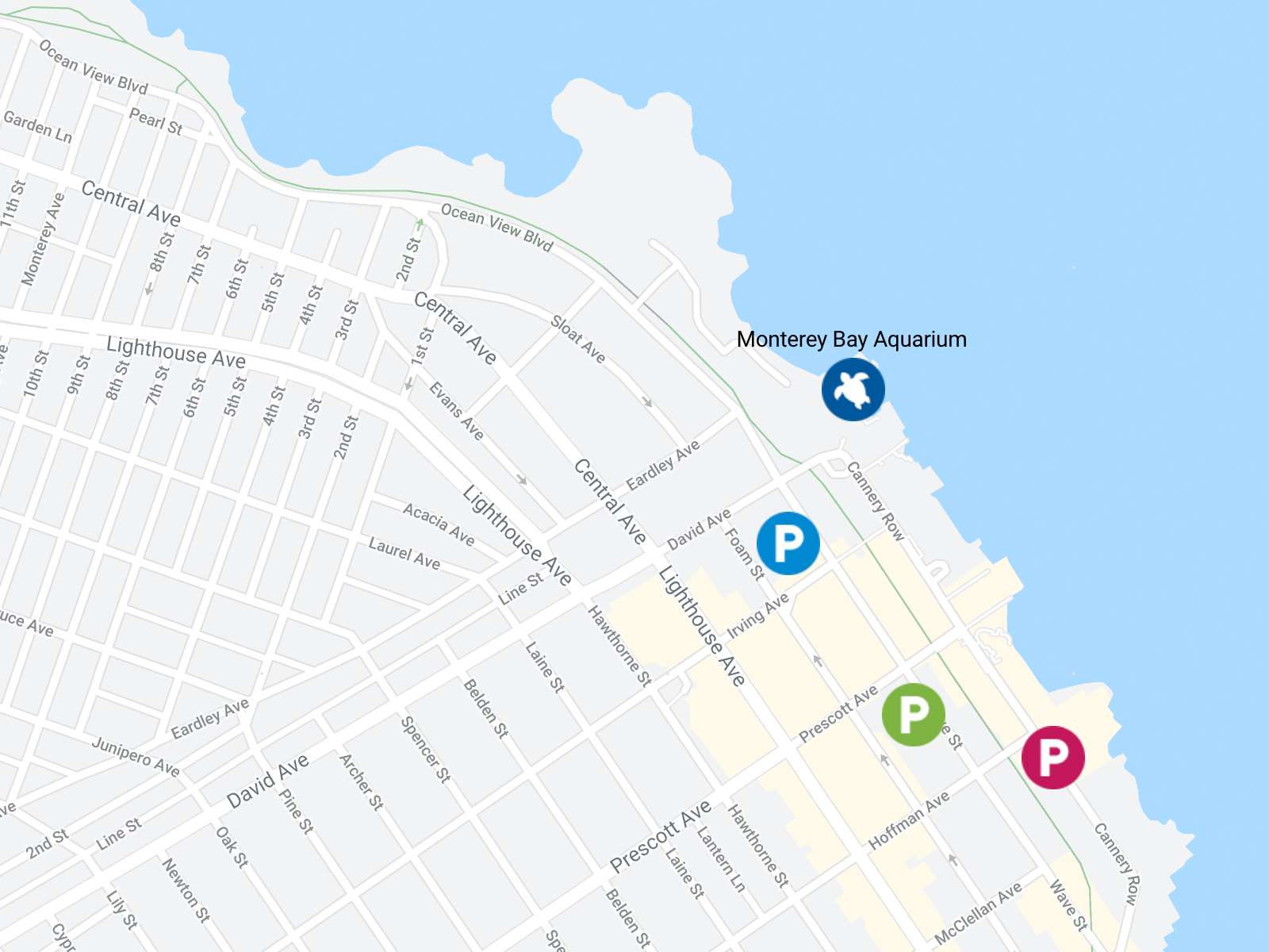 Directions and parking | Monterey Bay Aquarium